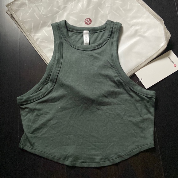 lululemon athletica | Tops | Lululemon Hold Tight Cropped Tank In Dark ...